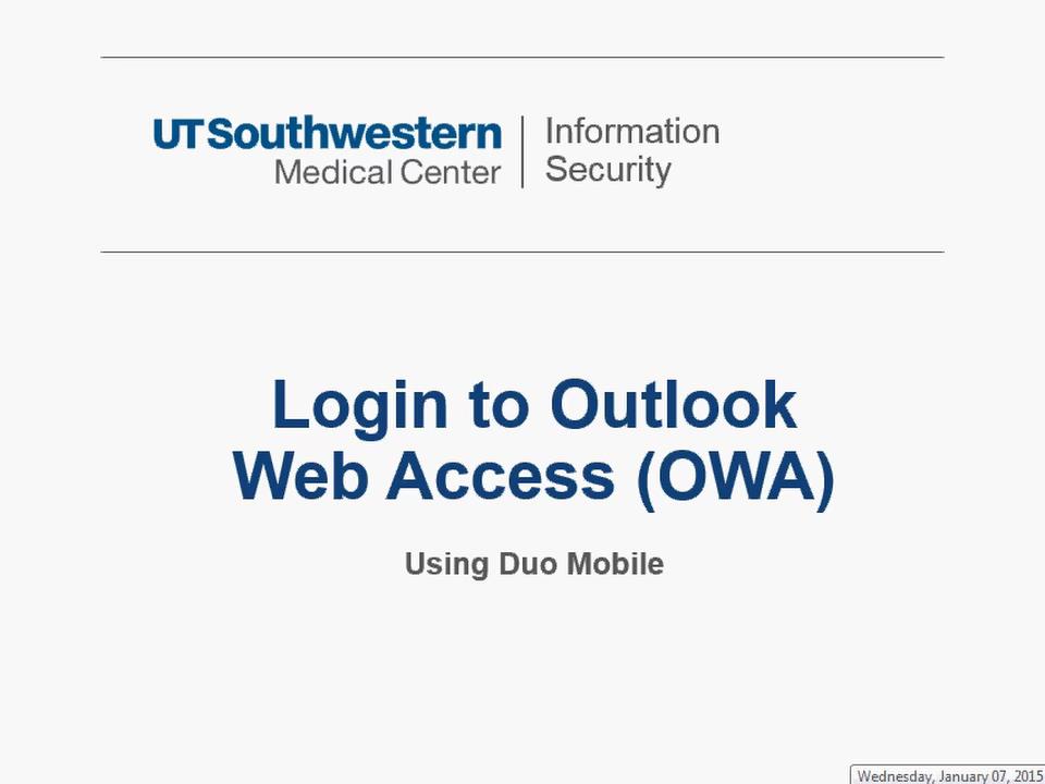 Logging Into OWA