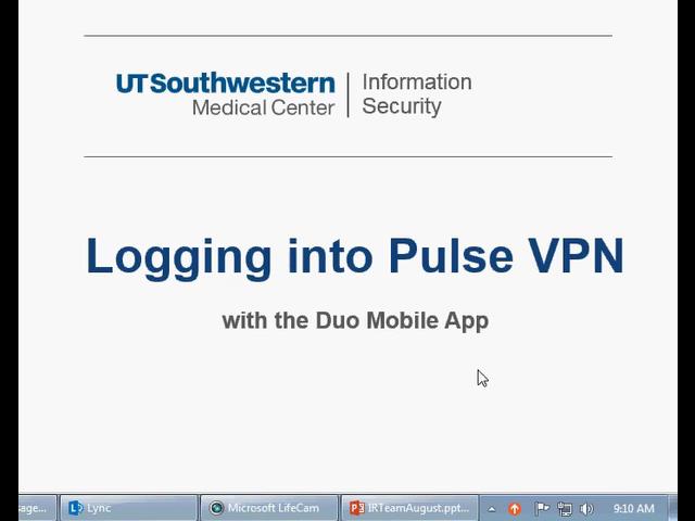Logging Into Pulse VPN